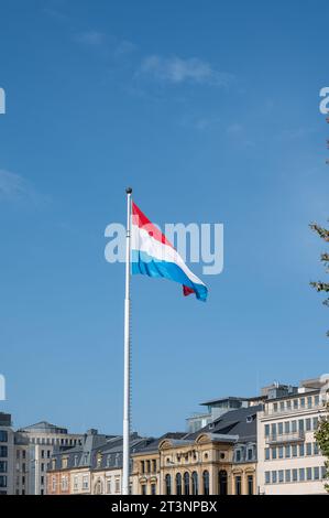 Views of flag of Luxembourg country in Luxembourg or Luxembourg City ...