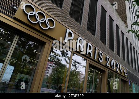 The front of the Pulse building in Saint-Denis, Paris, head offices of ...