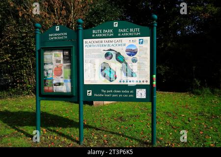 Entrance sign for Bute Park & Arboretum, Cardiff. Taken Autumn 2023 ...