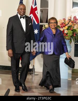 Defense Secretary Lloyd Austin and Charlene Austin arrive for the State ...