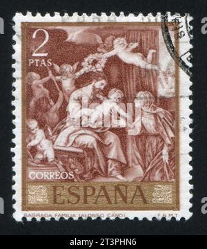 This painting shows the Holy Family in classical style, depicting Mary ...