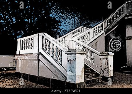 Elaborate stairs of a 18th century estate Stock Photo - Alamy