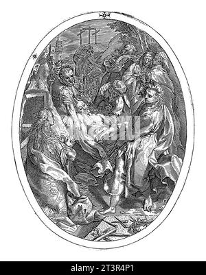 Entombment of Christ, Crispijn van de Passe (I), 1574 - 1637 Christ is ...