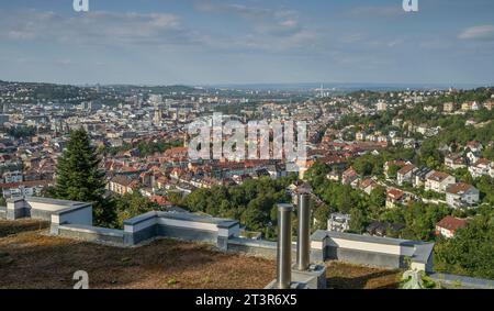 Stadtpanorama Stuttgart gesehen vom Aussichtpunkt Wielandshöhe ...