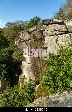 Cratcliffe Tor a rock outcrop near Robin Hoods Stride and the village ...