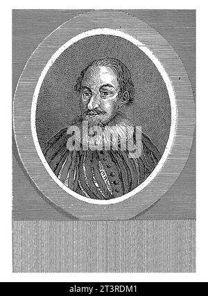 Old engraved portrait of Johann Ludwig Krapf (1810 - 1881), German ...