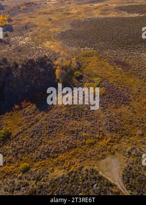 Aerial of desert landscape in Owens Valley California USA Stock Photo ...