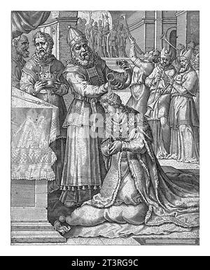 Solomon is anointed king Stock Photo - Alamy