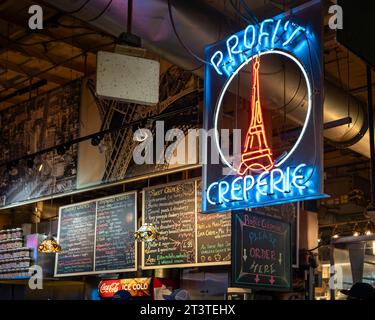 Philadelphia, PA – US – Oct 14, 2023 Signage for the 58-story Comcast ...