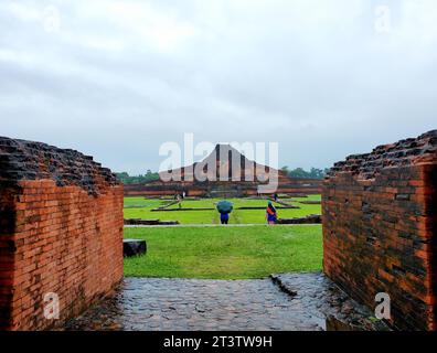 Wide View of Paharpur Buddhist Vihara on Rainy Day | Old Bangladeshi ...