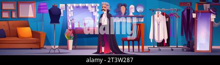 bulb makeup mirror frame cartoon vector illustration Stock Vector Image ...