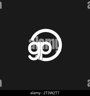 Monogram Lines GP G P Letter Logo Design in Neon Colors. Creative ...