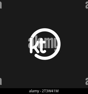 KT initial monogram with simple line art pillar logo design ideas Stock ...