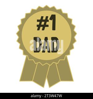 Best dad award ribbon rosette. World Best Dad Badge award vector ...