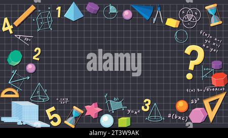 Math Tools Formula Border Notebook with Checkered Background ...