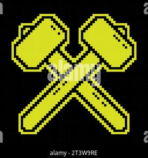 carpentry hammer tool game pixel art vector illustration Stock Vector Image & Art - Alamy