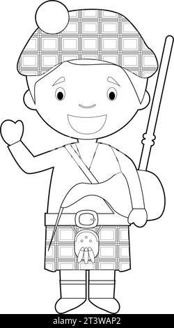 Vector illustration of a bagpipes in cartoon style isolated on white ...