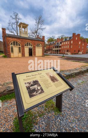 Interpretive sign at John Brown Fort, Harpers Ferry National Historic ...