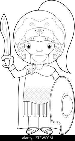 Cartoon Illustration of Drawing and Coloring Educational Activity for ...