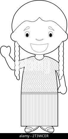 Character from Guatemala dressed in the traditional way Vector ...