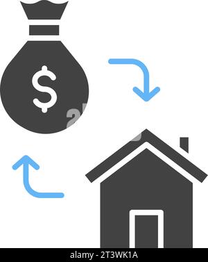 refinancing line icon, outline symbol, vector illustration, concept ...