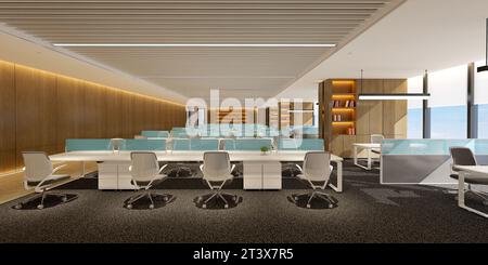modern large office interior Design 3d rendering Stock Photo - Alamy