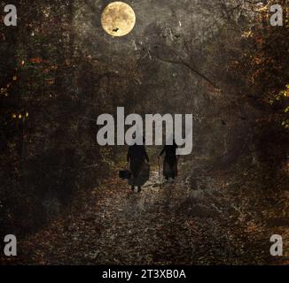 Halloween and holidays concept - Witch woman with Jack O'Lantern ...