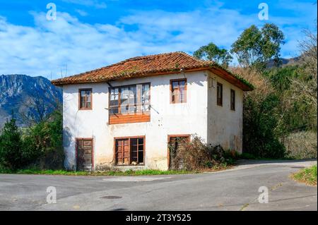 Building of an old rural school and its colonial architecture in the ...