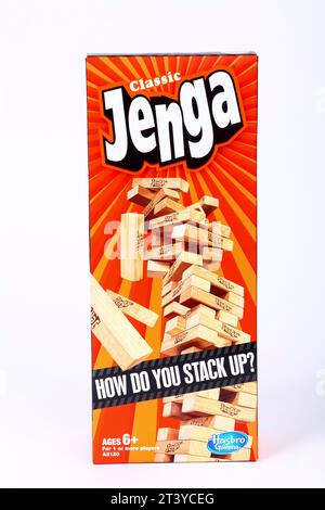 Classic wooden block Jenga game Stock Photo - Alamy