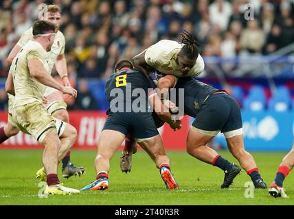 Argentina's Facundo Isa, left, and England's Charie Ewels battle for ...