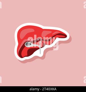 Liver paper sticker on stylish background Vector Image Stock Vector ...