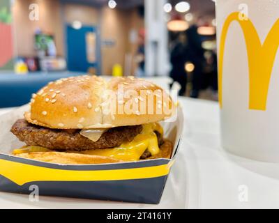 Philly Cheese Stack burger meal at McDonalds Stock Photo - Alamy