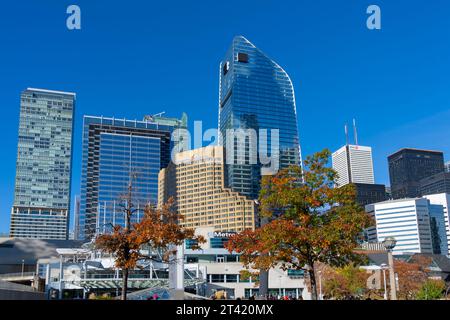 Toronto skyline at Bremner Blvd street and Lower Simcoe St, near Ripley ...