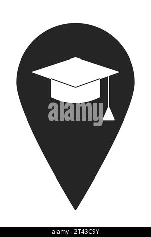 Educational facilities map pinpoint 2D linear cartoon object Stock ...