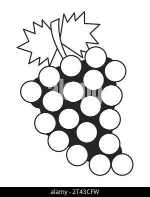 Fruit grapes bunch 2D linear cartoon object Stock Vector Image & Art ...