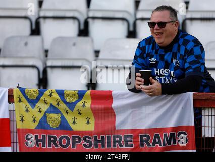 A Stevenage fan in the stands ahead of the match Stock Photo - Alamy