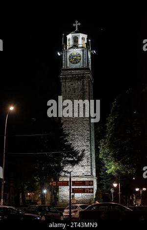Clock Tower in Bitola city center, North Macedonia. A famous tourist ...