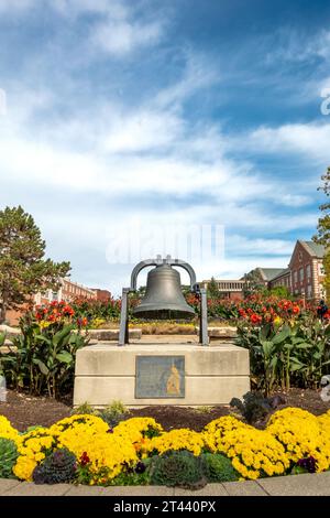 The Old Main Bell on the campus of Penn State University in spring ...