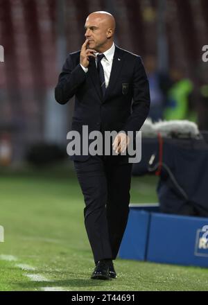 Italy head coach Andrea Soncin reacts following the UEFA Women's ...