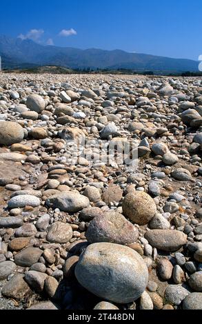 Pebble gravel is a sedimentary deposit of rock fragments Stock Photo ...