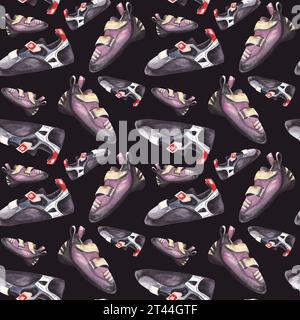 Climbing boulder shoes, different colours and sizes, seamless pattern ...