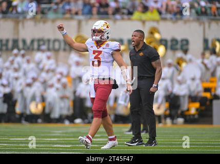 Iowa State quarterback Rocco Becht plays during an NCAA college ...