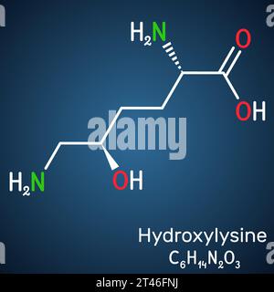 Hydroxylysine, Hyl molecule. It is amino acid, human metabolite ...