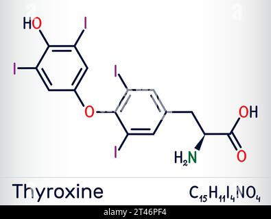 Skeletal formula of Levothyroxine. Drug chemical molecule Stock Vector ...