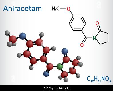 Aniracetam molecule. It is nootropic drug used to ameliorate memory ...