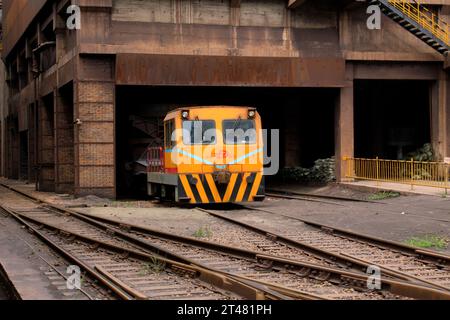 TANGSHAN - JUNE 19: Transportation molten iron crucible train, on June ...
