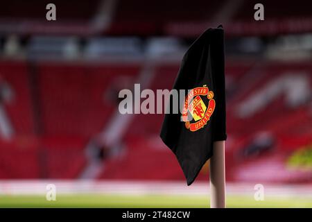 Manchester United corner flag during the Emirates FA Cup Third Round ...