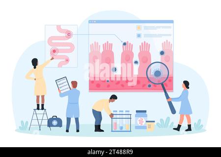 autoimmune disease system illustration with cartoon human man body ...
