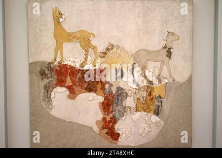 Mural from Akrotiri, Thera-Santorini, Minoan Civilization, 16th Century ...