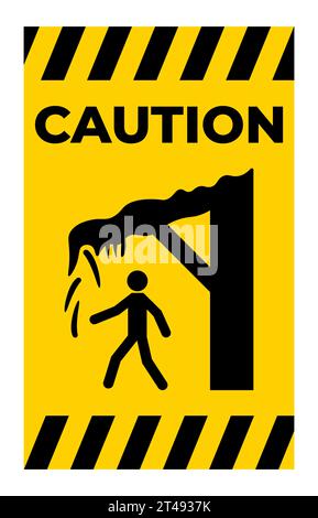 Ice Warning Sign Watch Out For Falling Ice And Snow Symbol Stock Vector ...